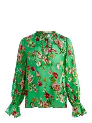 Alice + Olivia Moranne Floral Print Shirt - Green
