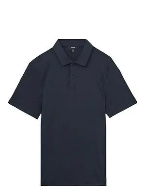 REISS Earl Airwater Slim-fit Cotton Polo - Navy