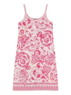Versace Underwater Barocco Printed Dress - Pink