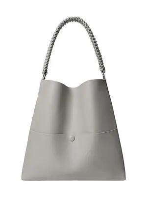 Callista Slim M Grained Leather Tote - Oat