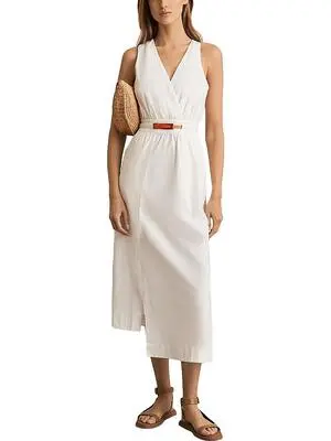 REISS Brianne Belted Dress - Ivory