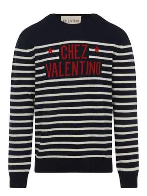 Valentino Garavani Virgin Wool Striped Sweater - Blue