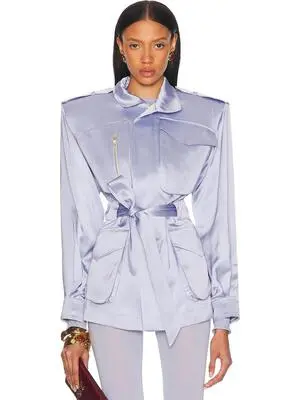 Alexandre Vauthier Satin Tailoring Jacket - Iris