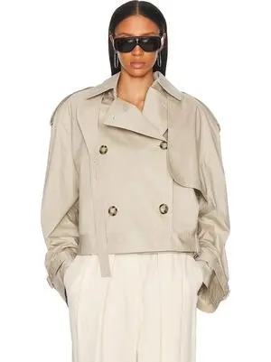 Stella McCartney Light Cotton Short Trench Coat - Pebble