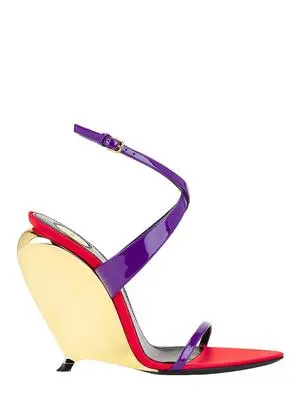 Saint Laurent Gippy Wedge Sandal - Acinus Violet
