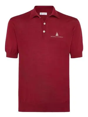 Brunello Cucinelli Logo-print Polo Shirt - Red