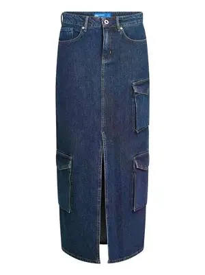 Karl Lagerfeld Cargo Denim Maxi Skirt - Blue