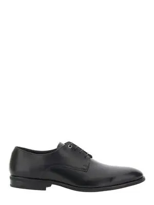 CARLO PIGNATELLI Leather Derby Shoes - Black