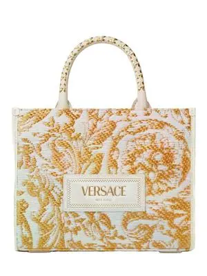Versace Small Barocco Athena Tote Bag - White