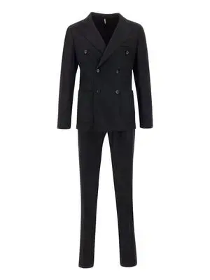 SANTANIELLO Double-breasted Suit - Black