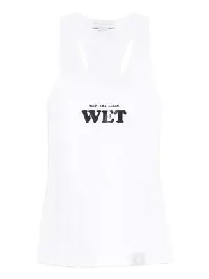 Stella McCartney Rubberised Slogan-print Tank Top - White