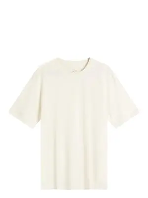 Folk Contrast Sleeve T-shirt - Ecru
