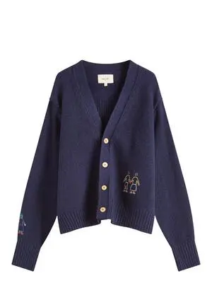 Folk People Cardigan - Navy Mix