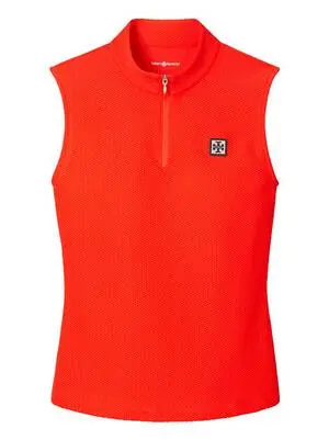 Tory Burch Zip-up Sleeveless Top - Blazing Red