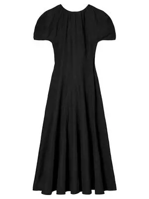 Tory Burch Balloon Sleeve Midi Dress - Black