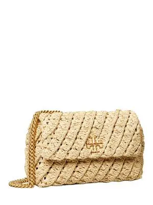 Tory Burch Small Kira Woven Shoulder Bag - Natural
