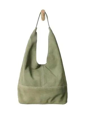 Free People Harlow Suede Shoulder Bag - Deep Sage
