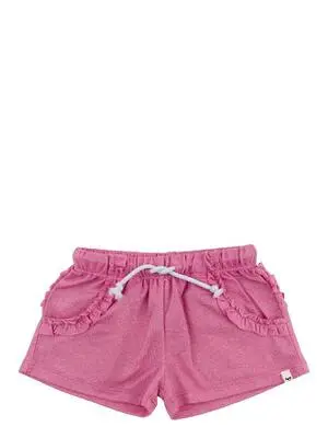 OH BABY! Lottie Sparkle Ruffle Pocket Shorts - Bright Pink