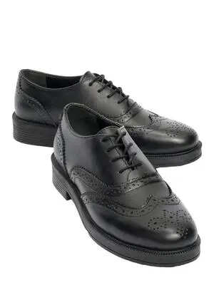 FOREVER & ALWAYS SHOES Avra Leather Oxford - Black Leather