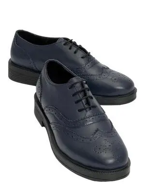FOREVER & ALWAYS SHOES Avra Leather Oxford - Navy Leather