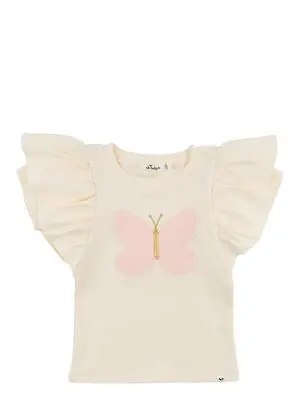OH BABY! Butterfly Terry Tee - Cream