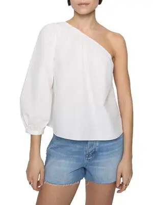 Rebecca Minkoff Sadie One-shoulder Cotton Top - Bright White
