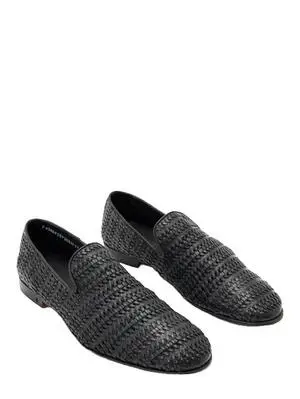 John Varvatos Venice Woven Slip-on Shoe - Black