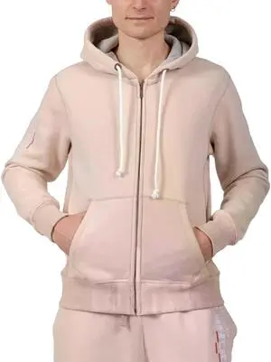 PODHIO Embroidered Zip Up Hoodie - Neutrals