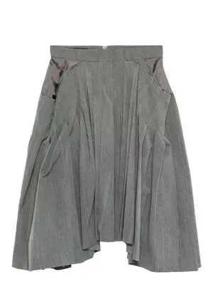 PUSHBUTTON Square Pleated Skirt - Grey