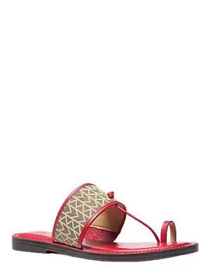 Michael Kors Ashtin MK2000 Logo Jacquard Sandal Red
