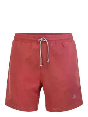 Brunello Cucinelli Logo-embroidered Swim Shorts - Red