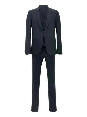 Corneliani Wool Three-piece Formal Suit - Blue