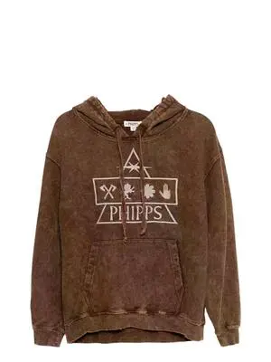 STAIN SHADE Embroidered Hoodie - Brown