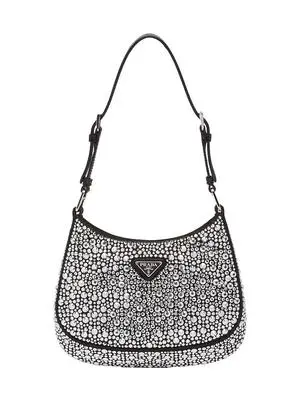 Prada Cleo Satin Bag With Crystals - Silver
