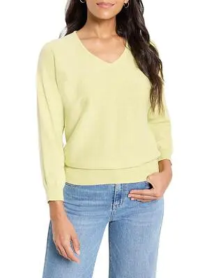 NIC+ZOE Easy V-Neck Sweater Celery