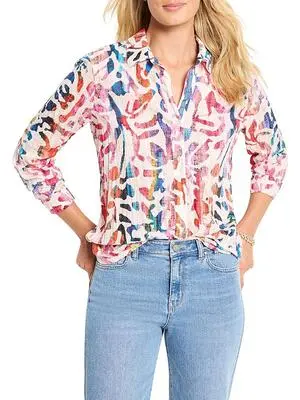 NIC+ZOE Color Wash Shirt Pink Multi