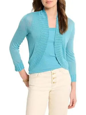 NIC+ZOE Bolero Linen Blend Cardigan Sweater - Riveria