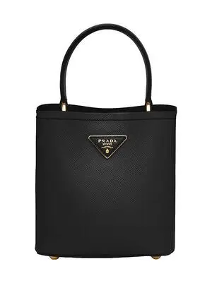 Prada Panier Small Saffiano Leather Bag - Black