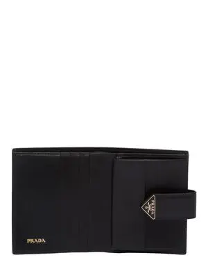 Prada Saffiano And Smooth Leather Wallet - Black