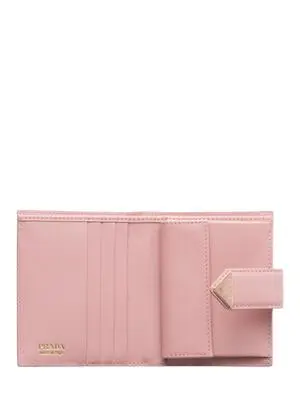 Prada Saffiano And Smooth Leather Wallet - Pink