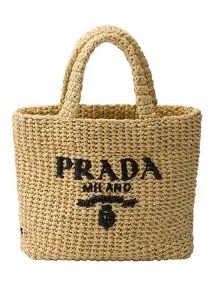 Prada Small Crochet Tote Bag - Neutral