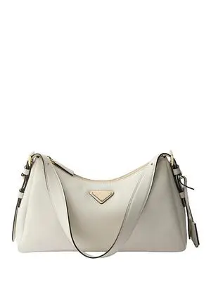 Prada Aimee Medium Leather Shoulder Bag - White