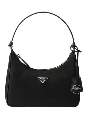 Prada Re-Edition 2005 Re-Nylon And Saffiano Mini Bag Black/silver