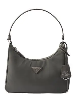 Prada Re-Edition 2005 Re-Nylon And Saffiano Mini Bag Dark Grey