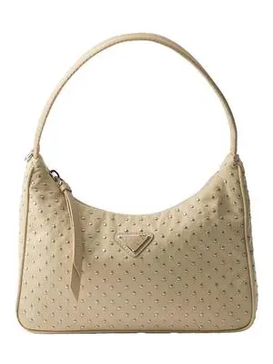 Prada Re-Edition Re-Nylon Mini Bag With Studs Neutral