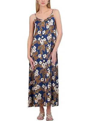 POINT Satin Slip Dress - Tropical Floral