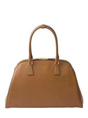 Prada Large Saffiano Leather Handbag Brown