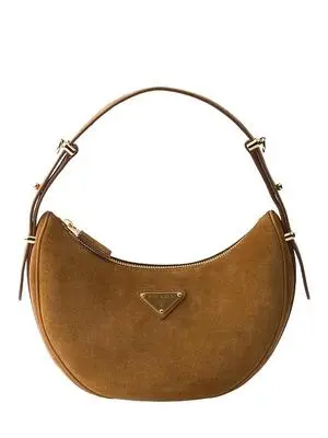 PRADA Arque Suede Shoulder Bag