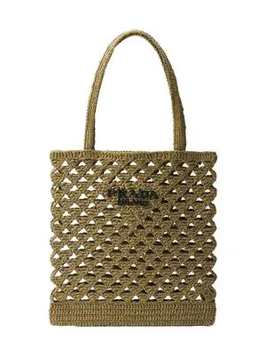 Prada Crochet Tote Bag - Green