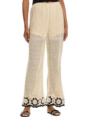 AQUA Crochet Wide Leg Pants